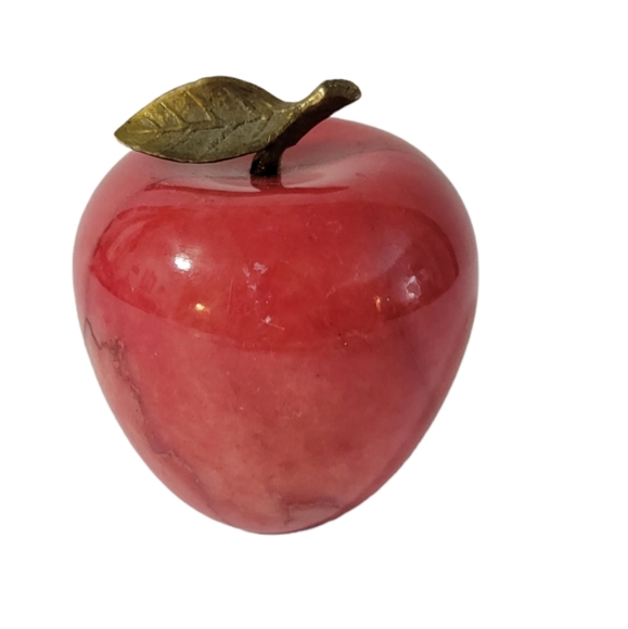 Vintage | Accents | Vintage Alabaster Stone Apple Paperweight | Poshmark